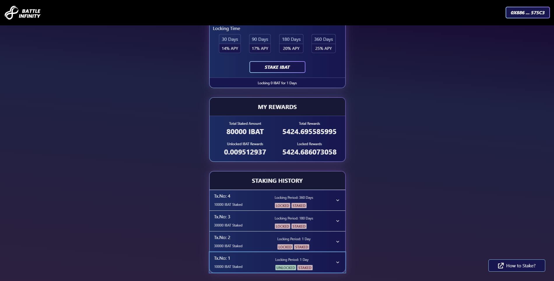 HOW TO STAKE - Battleinfinity