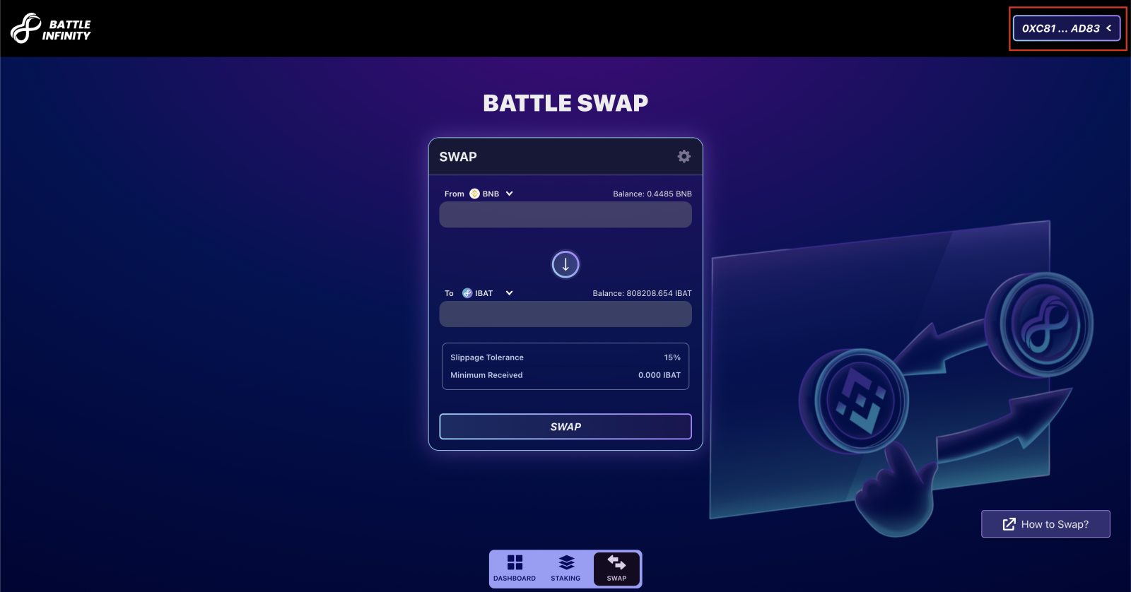 How to use Battle Swap - Battleinfinity